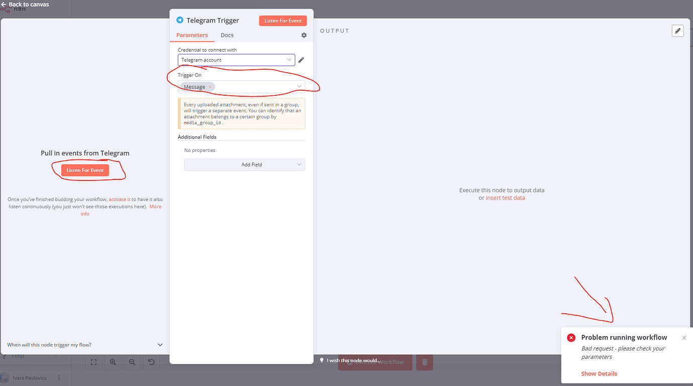 Telegram Triggers fails - Questions - n8n