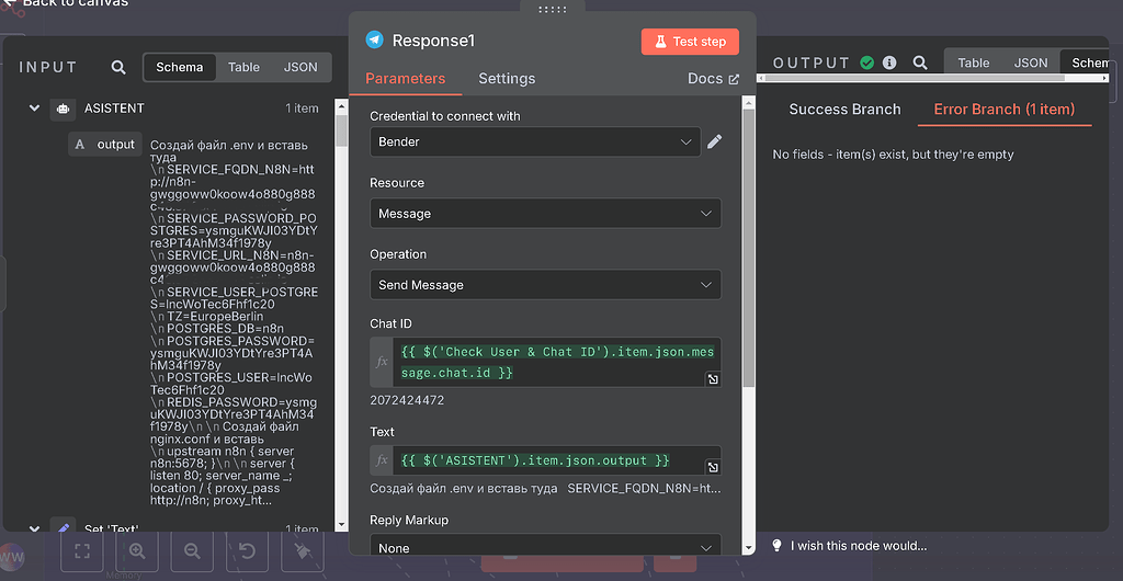 The Telegram node doesn't send a message - Questions - n8n Community
