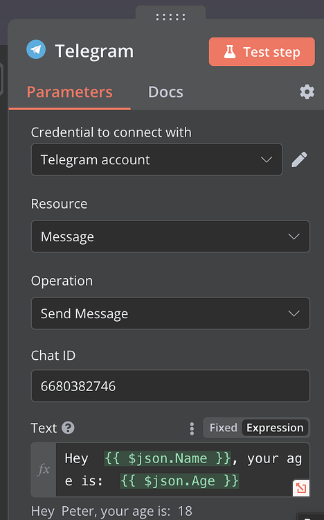 How to send message to telegram - Questions - n8n Community