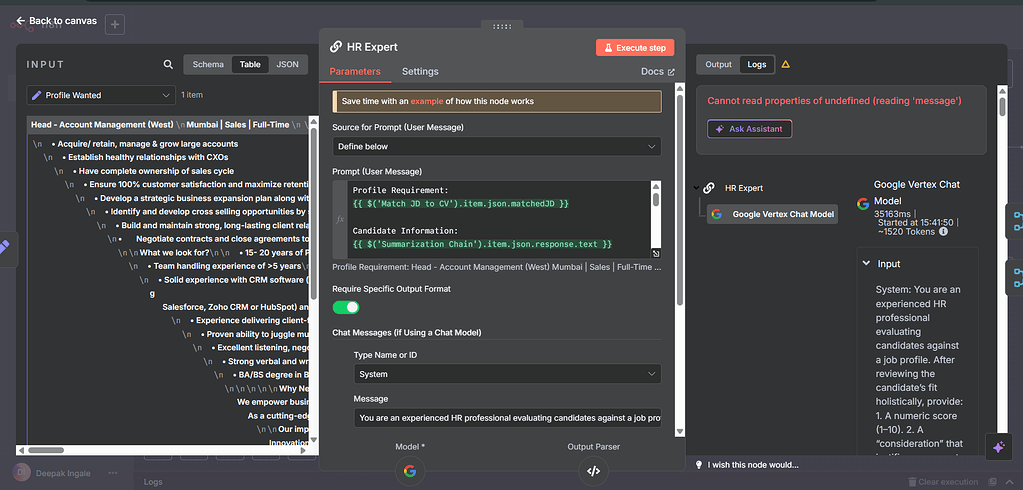 Basic LLM Chain Node throwing "Cannot read properties of undefined (reading 'message')" suddenly ...