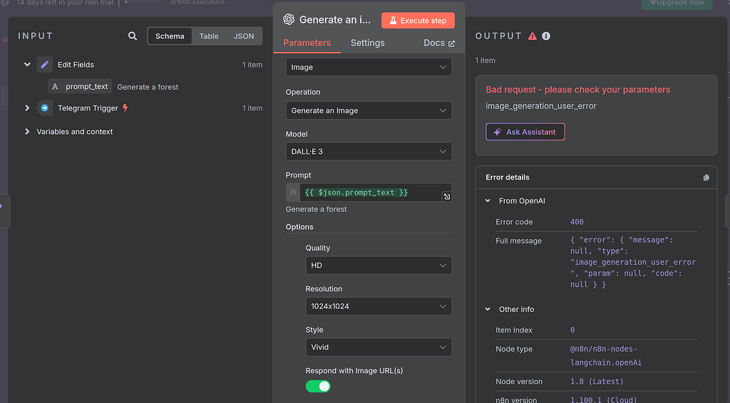 Open ai node not working - Questions - n8n Community