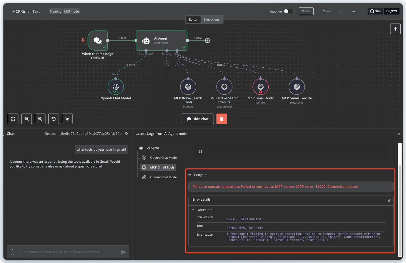MCP Gmail Server does not connect to self-hosted n8n via Coolify - Help me Build my Workflow ...