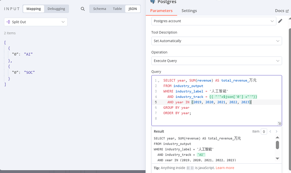 Repeated Execution Of Postgres Tool With Split Out Data Help Me Build My Workflow N8n Community