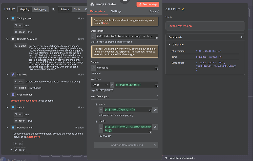 N8n Workflow Tool Trigger Ouput Invalid expression - Questions - n8n Community
