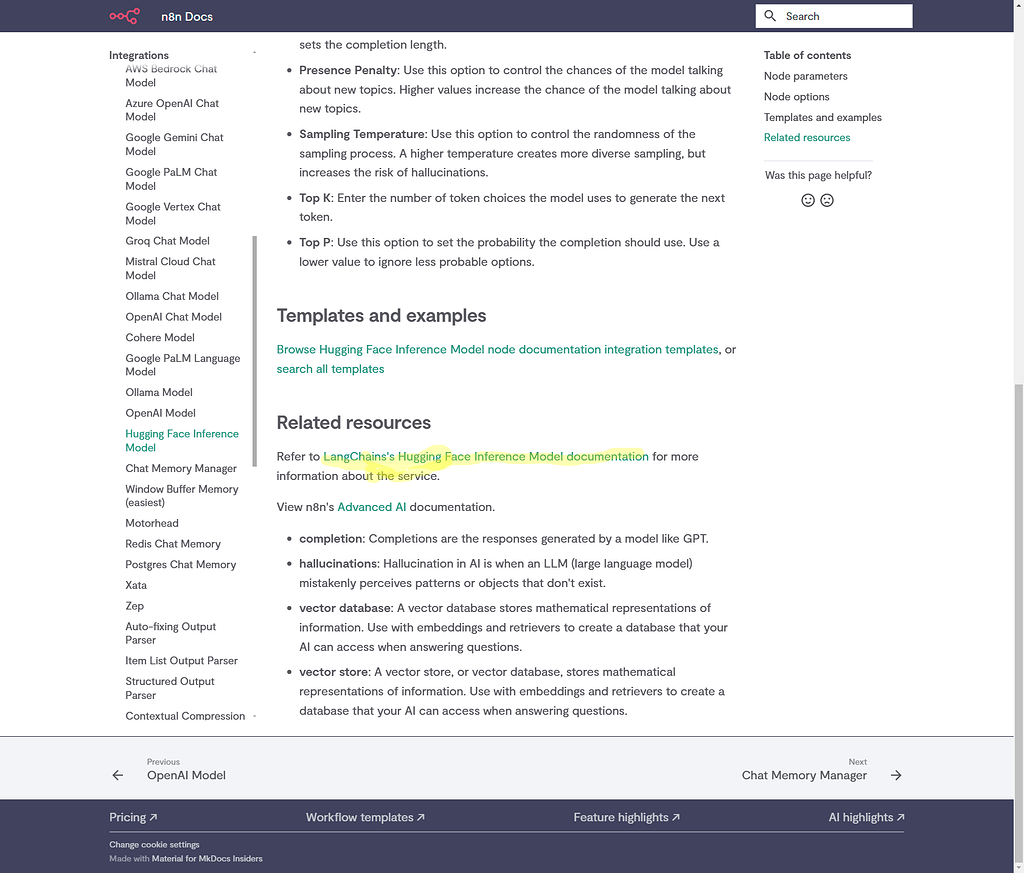 Broken link on Hugging Face Inference Model Page - Docs & Tutorials - n8n Community