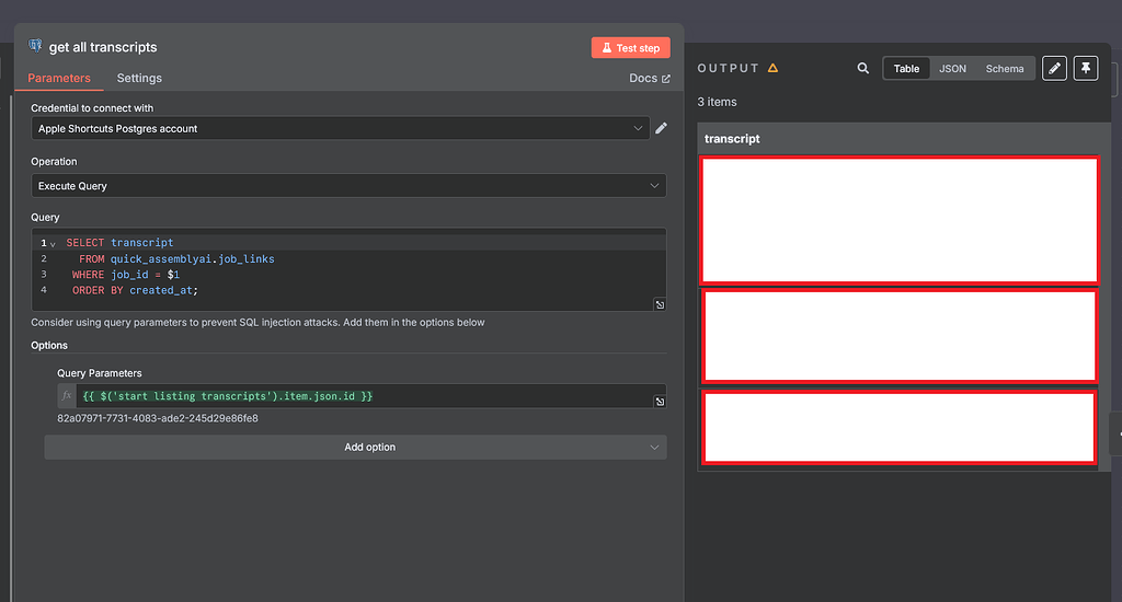 Can't get data from postgres nor subworkflow node - Questions - n8n Community