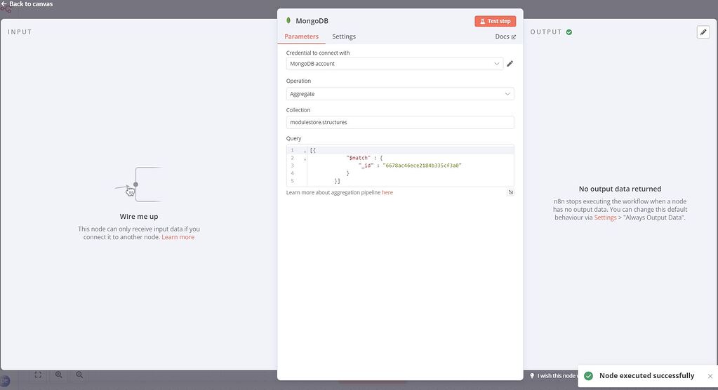 Mongodb Node Executed Successfully But No Output Data Returned Questions N8n Community