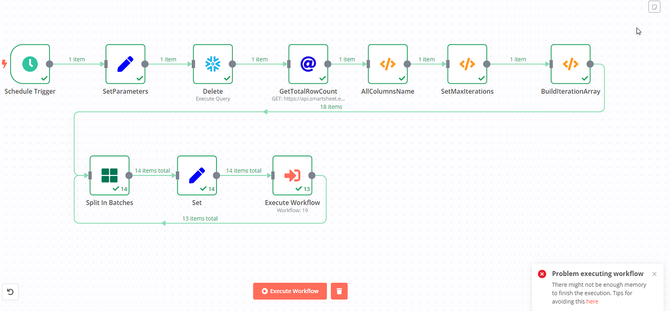 Release memory in subworkflow - n8n cloud - Questions - n8n Community
