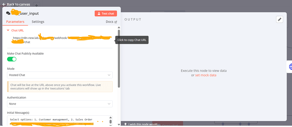 Can I pass query parameters like username and userId to a chat trigger and access them in the ...