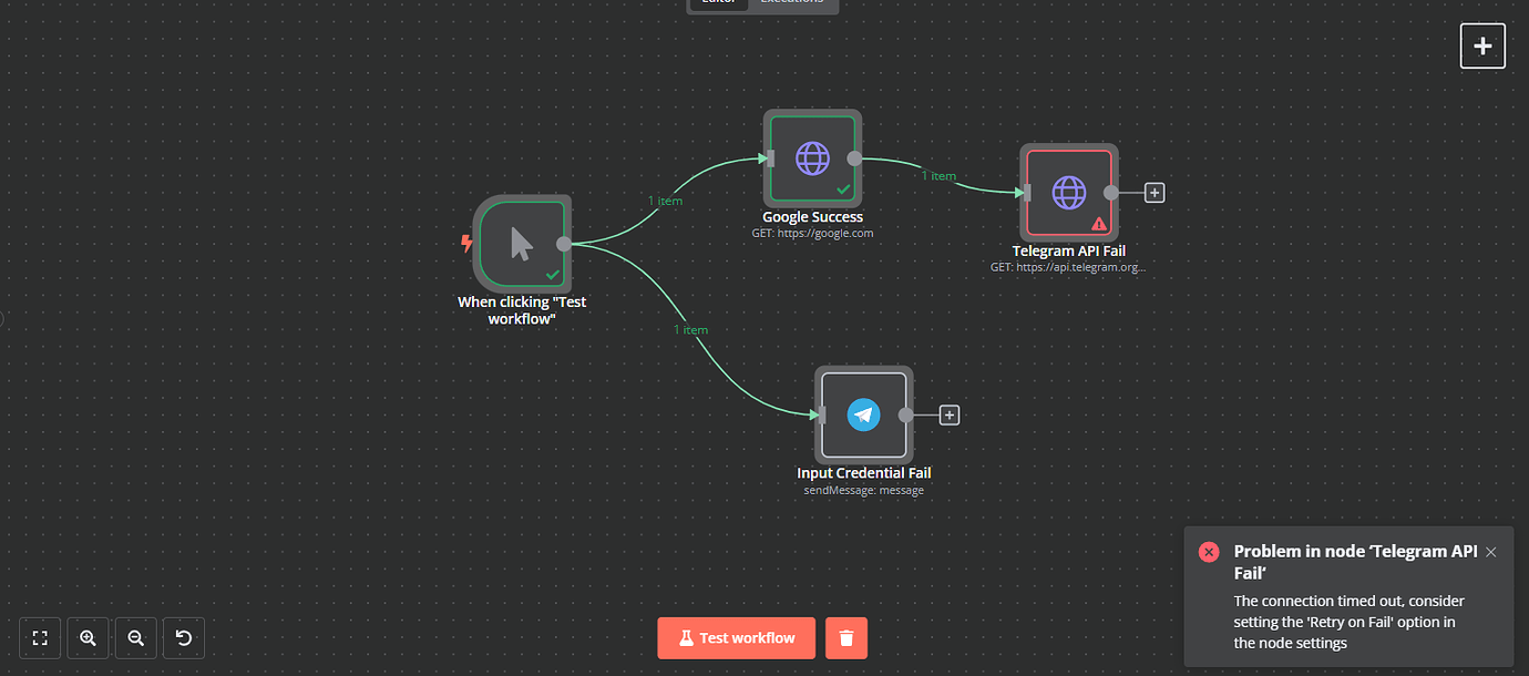 Telegram Node Error connect ETIMEDOUT - Questions - n8n
