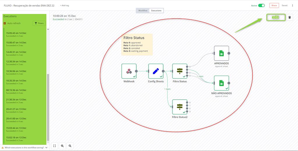 Edit with Workflow with chosen Executions log - Feature Requests - n8n Community
