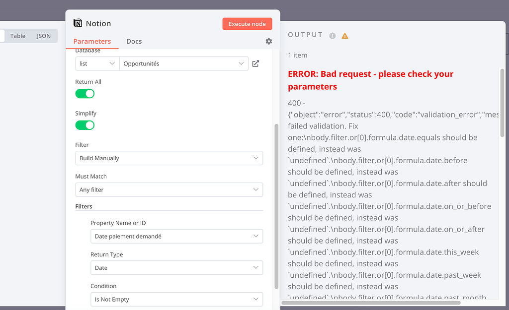 Filter error Notion get many node - Questions - n8n Community
