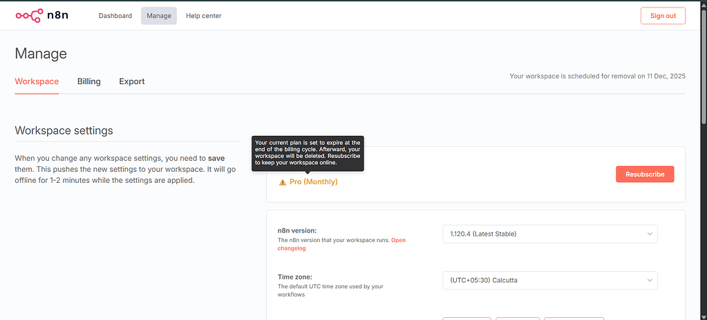 Workspace Scheduled for Removal Warning Despite Active Billing ...