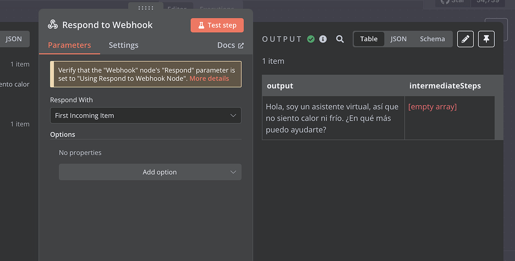 Issue with Webhook in n8n: Response is generated but not delivered to the chat - Questions - n8n ...