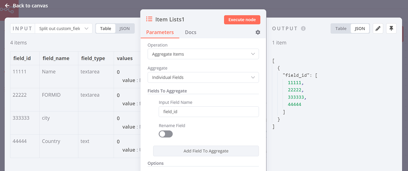 How to aggregate all items in Item Lists from array - Questions - n8n