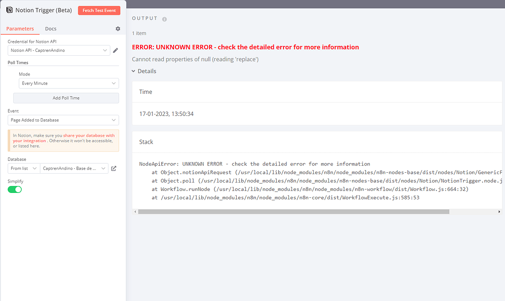Notion cannot read properties of null - Questions - n8n Community