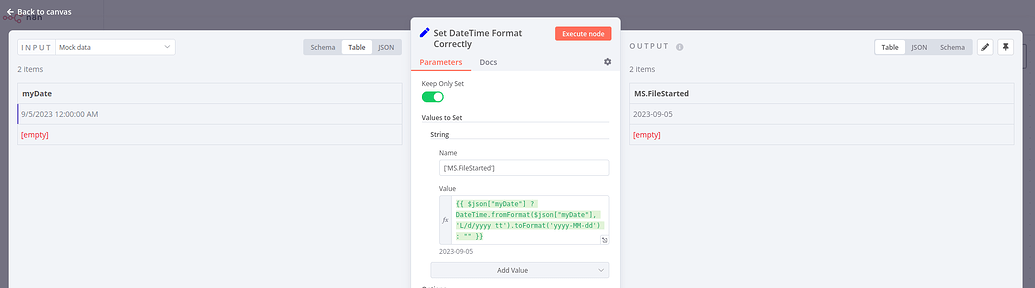 Set DateTime formatting Null values to Set DateTime formatting Null values to