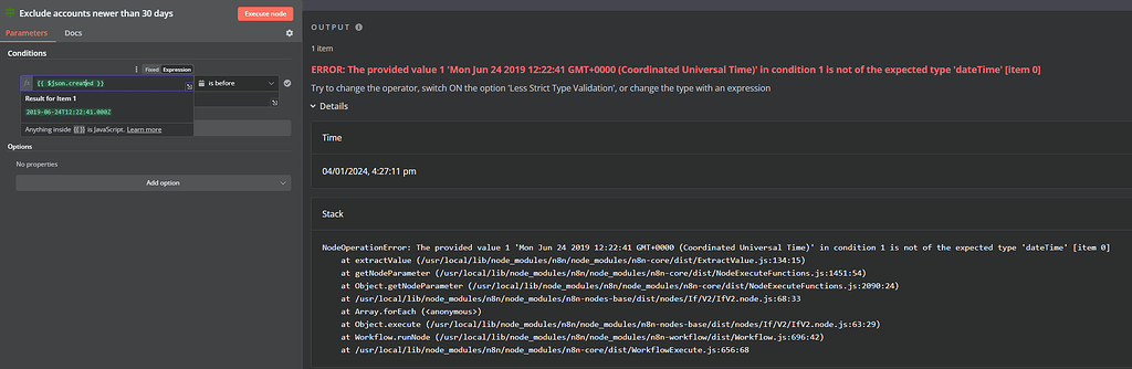 Issues converting to DateTime during workflow execution but works during when manually executing ...