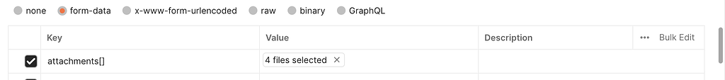 How To Send Multiple Files In Attachment Of Formdata Multipart