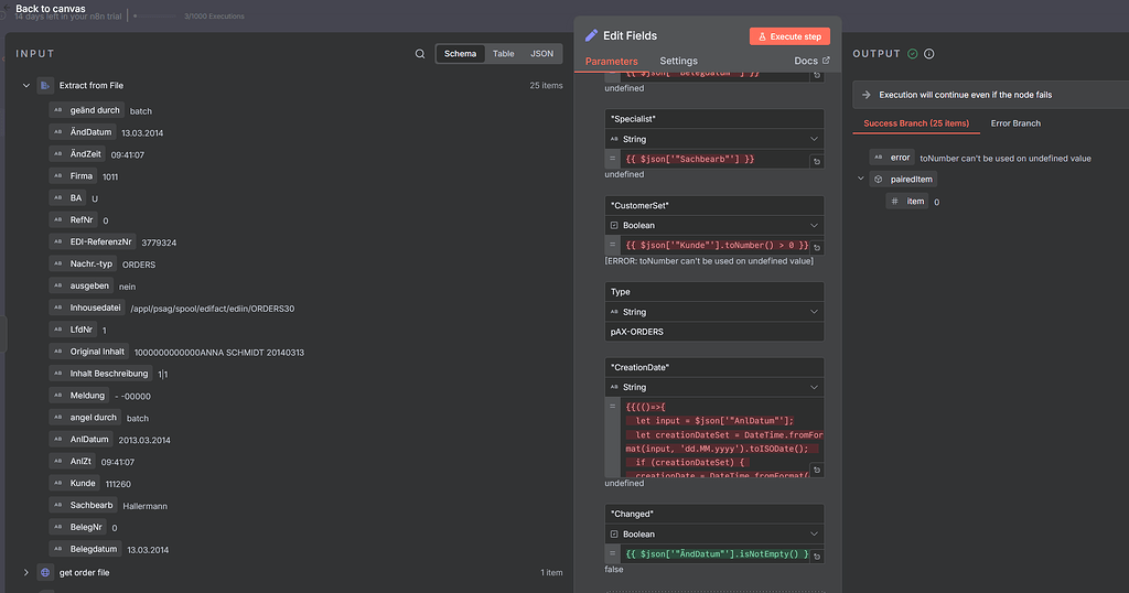 Parameters got lost/undefined in Edit Fields (set) node - Questions - n8n Community