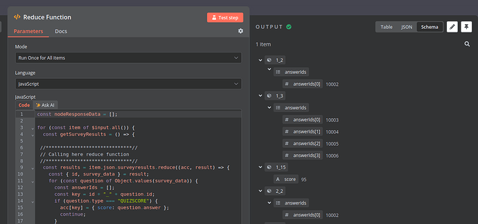 Is There Support For Reduce Functions In N8n Code Node Questions N8n Community