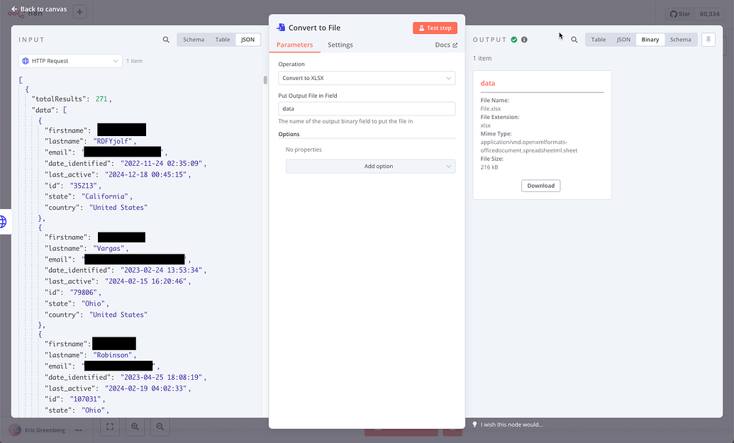 Trouble converting JSON to CSV or Excel doc - Questions - n8n Community