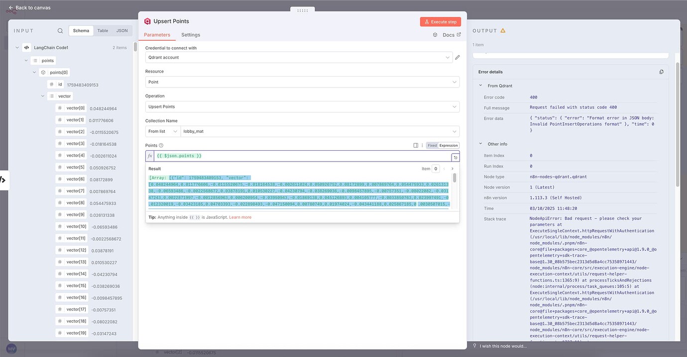 Help needed: Qdrant Upsert Points error with JSON format - Questions ...