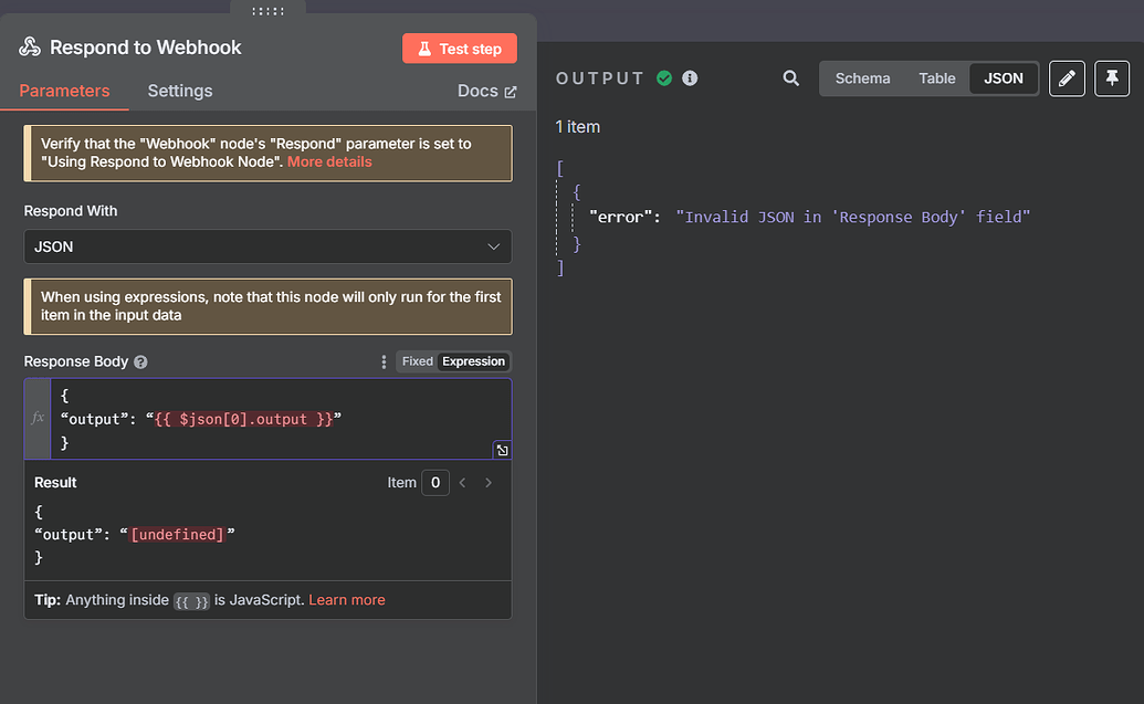 How do I Respond To Chat Node With "Respond To Webhook" - Questions - n8n Community