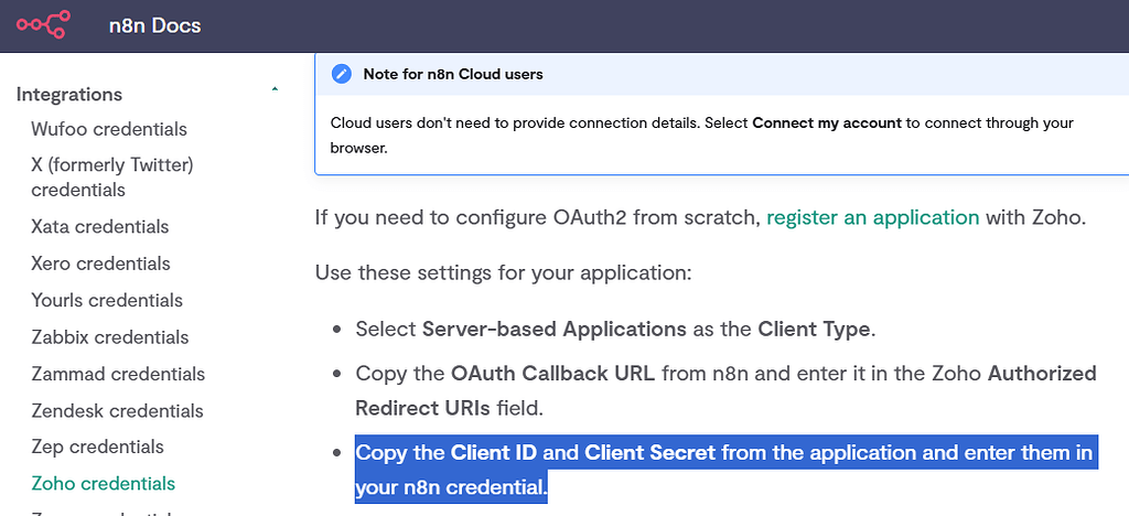 Cannot Find Input Fields for Client ID and Client Secret in Zoho OAuth2 Credentials - Questions ...