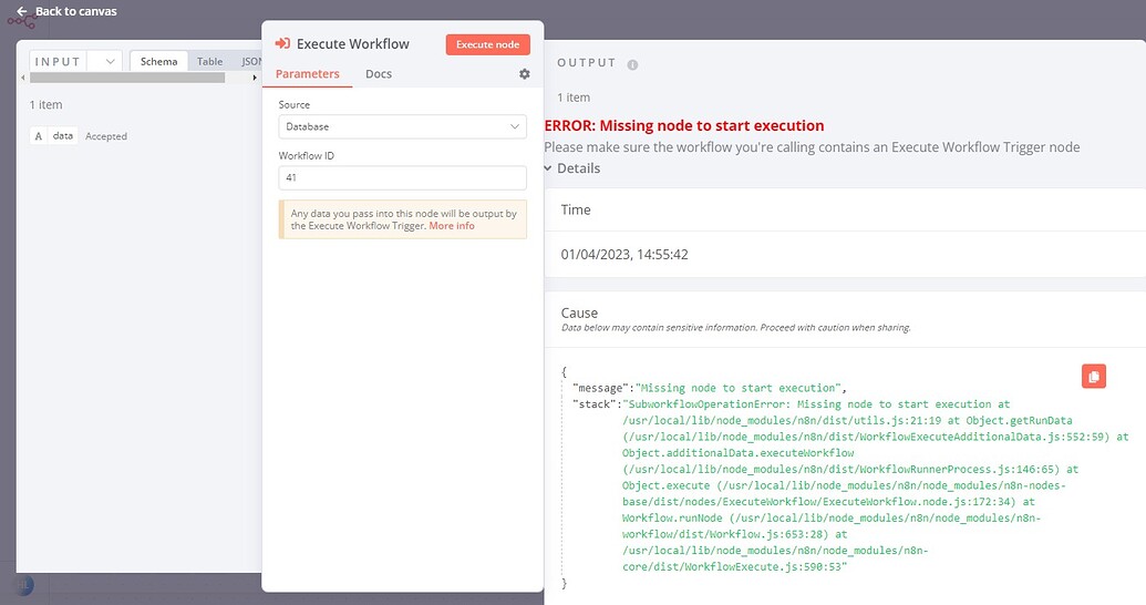 Workflow trigger - ERROR: Missing node to start execution - Questions - n8n
