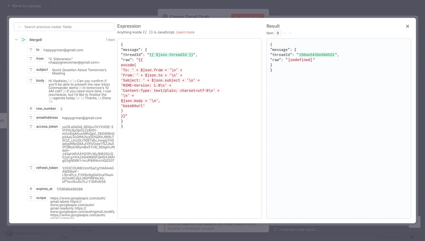 Gmail Draft Reply via API with Base64 / Payload Producing undefined Body - Help me Build my ...