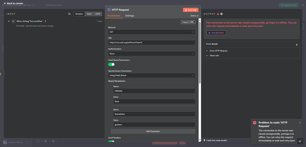 Error in API call using the HTTP Request node in N8N, but it works in Postman - Questions - n8n ...