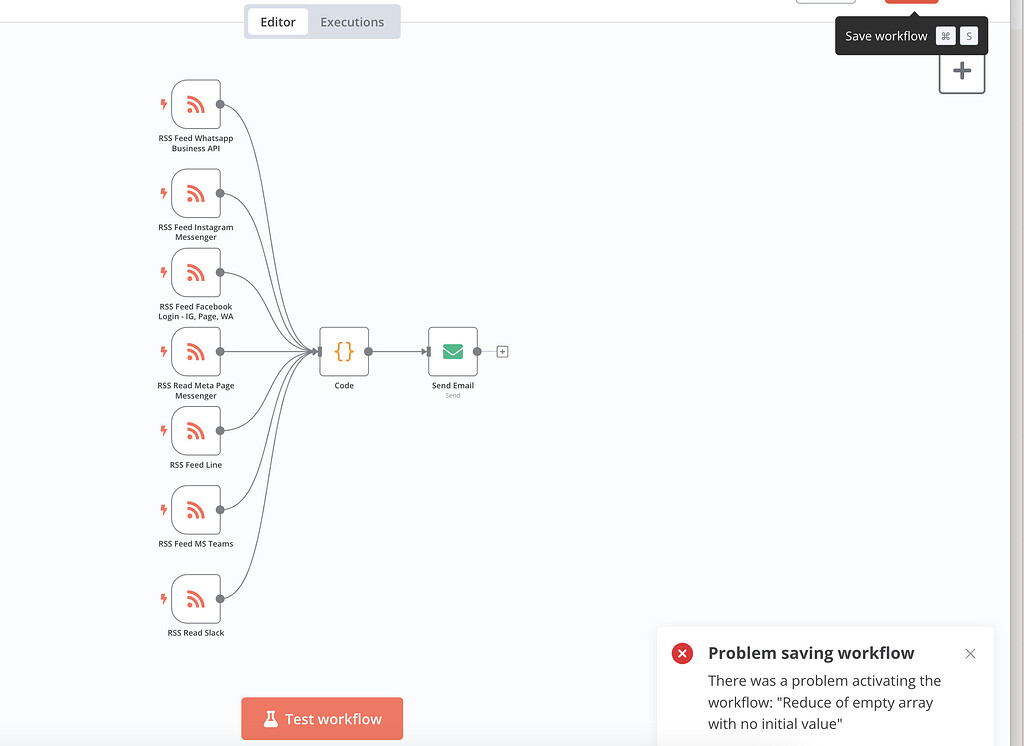 Unable to save workflow - Questions - n8n Community