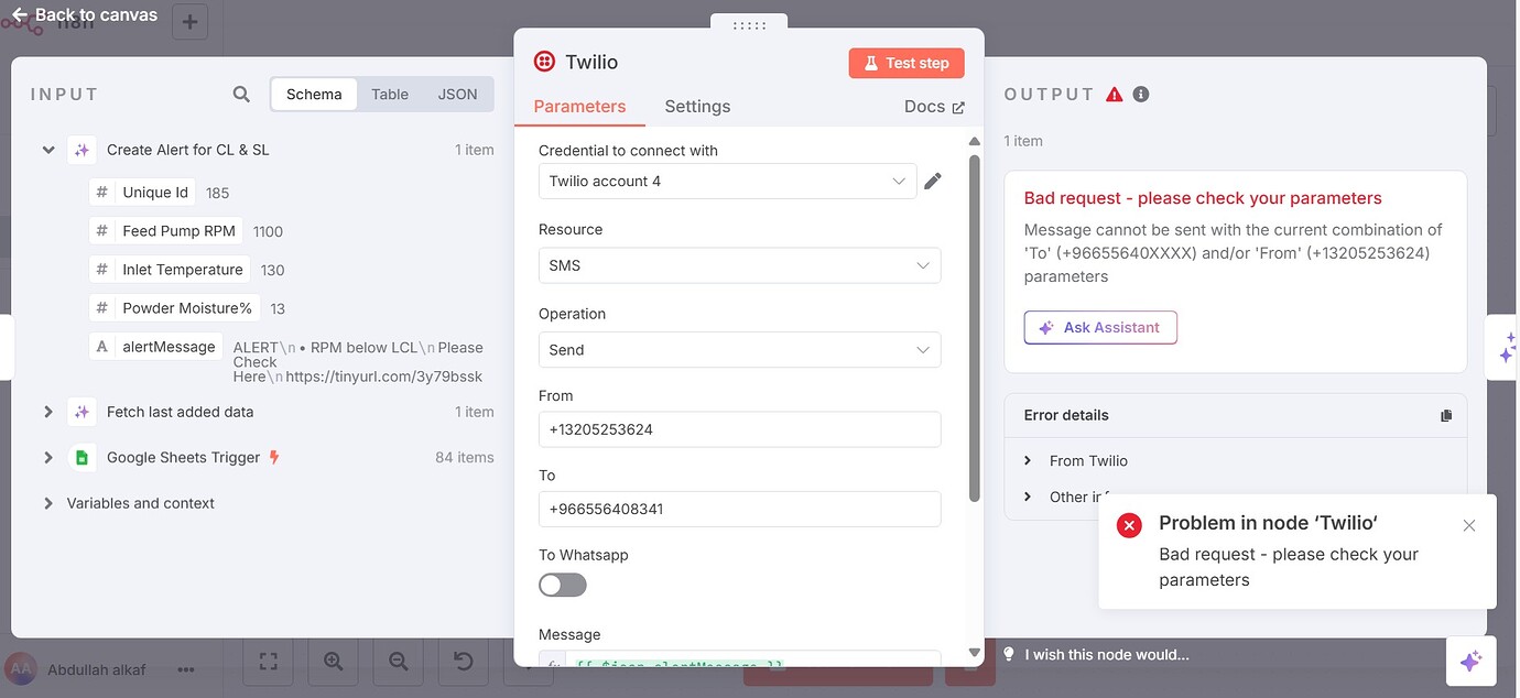 Twilio issue - Questions - n8n Community