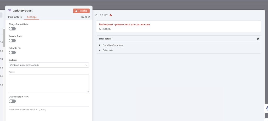 Error on woocommerce node output - Questions - n8n Community