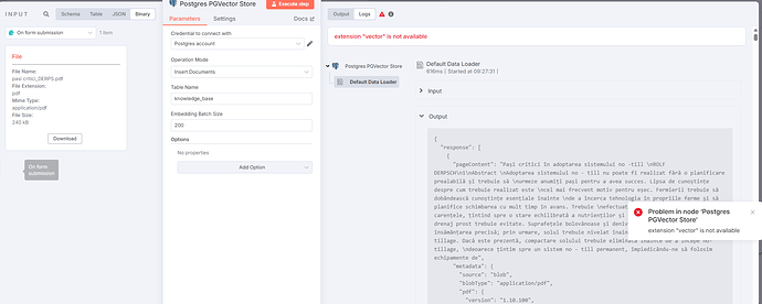 How to fix: Problem in node ‘Postgres PGVector Store‘ - Questions - n8n ...