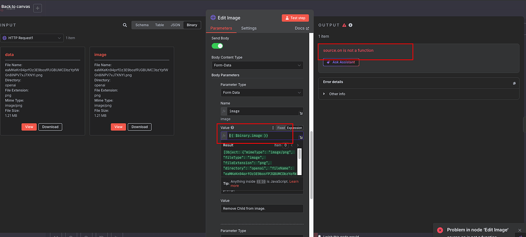 I am trying to edit an image using OpenAI. So, for that, I am sending an image in binary format ...