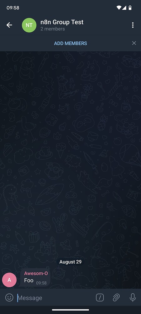 How to set Telegram Text Message to Group? - Questions - n8n