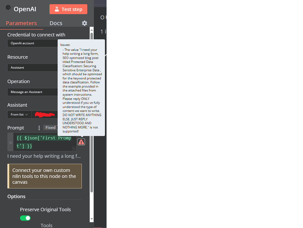 Openai Prompt Expression The Value X Is Not Supported Questions N8n Community 5005