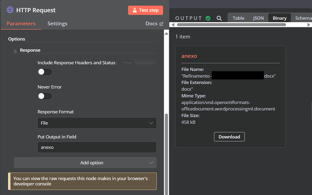 Gettin error "The item has no binary field '"[object Object]"' [item 0]" when trying to use ...