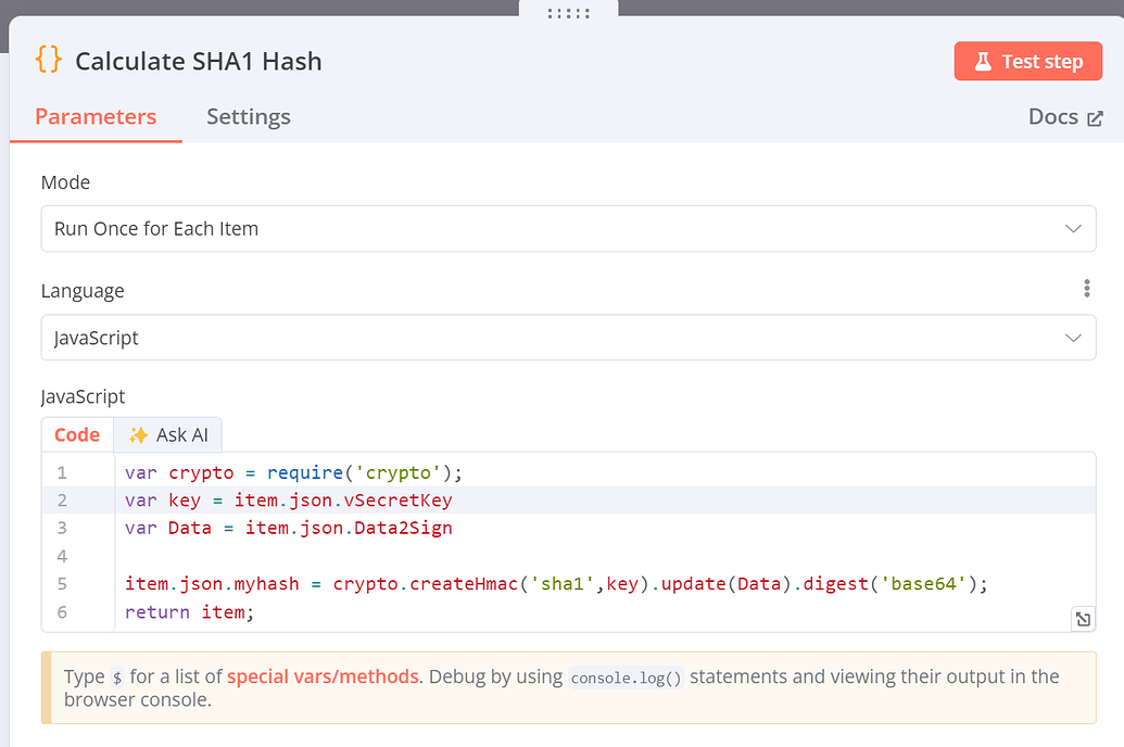 Mimecast API - Hashing HMAC-SHA1 with Key - Questions - n8n Community