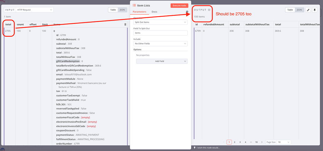 Split out more than 100 items? - Questions - n8n