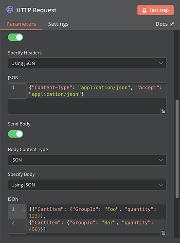 Passing a list object as body param in a POST HTTP request - Questions - n8n Community
