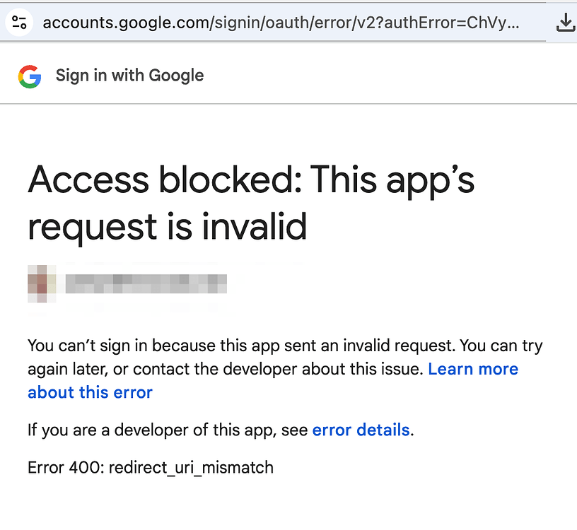 Oauth Redirect Url Stuck With `localhost` And Consent Windows Complains On Error 400 Redirect