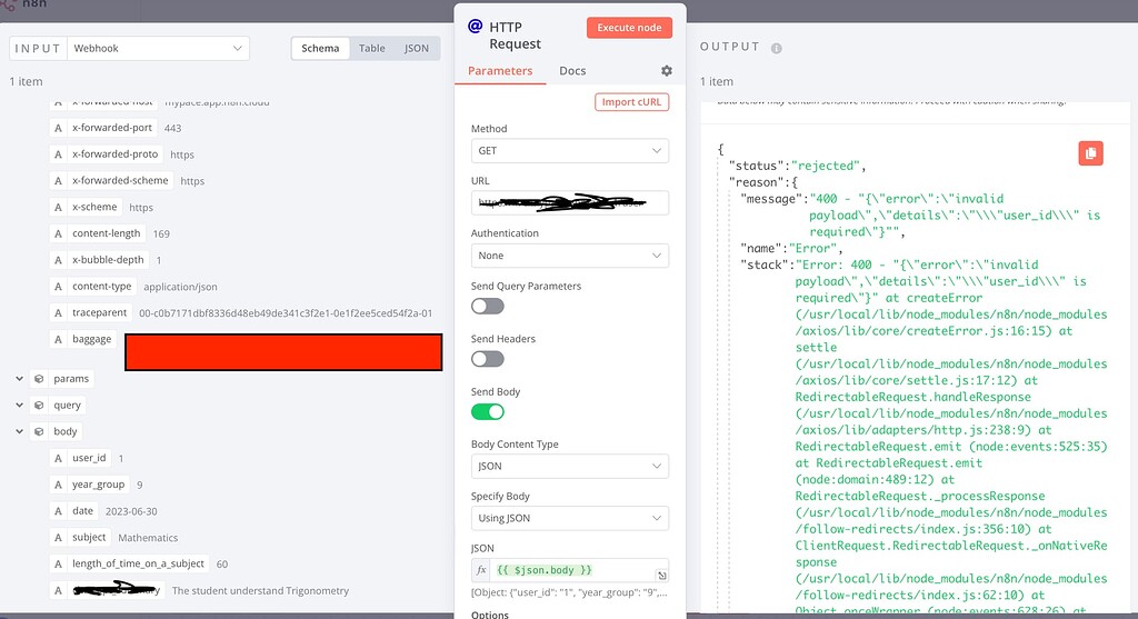 Why isn't the whole of my body parameter being passed? - Questions - n8n Community