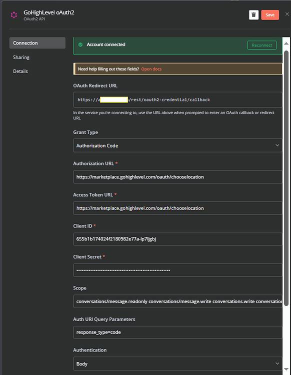 HighLevel oAuth2: ERROR: Unable to sign without access token - Questions - n8n Community