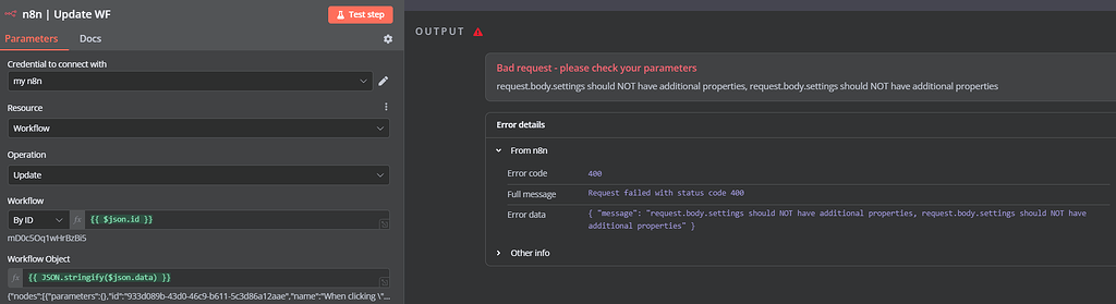 Bug with n8n API Update workflow - Questions - n8n Community