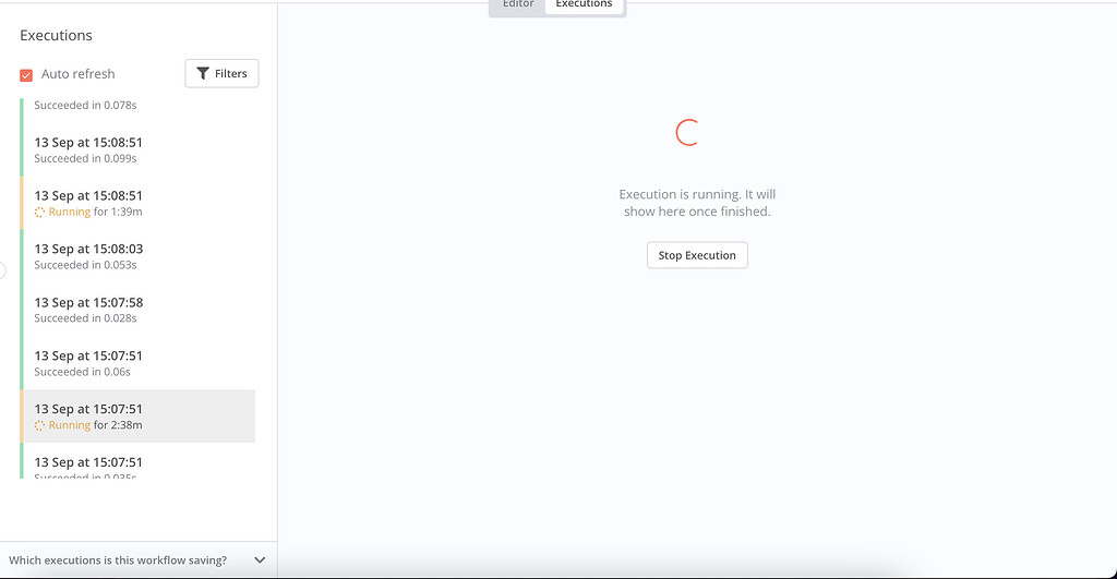 Some execution shows as running in Executions tab - Questions - n8n