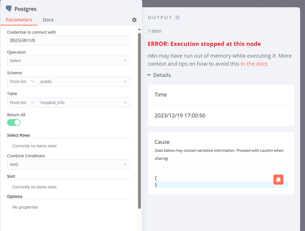 880000 Data Import And Export Error Memory Overflow Postgres Sql Mysql Questions N8n 9097