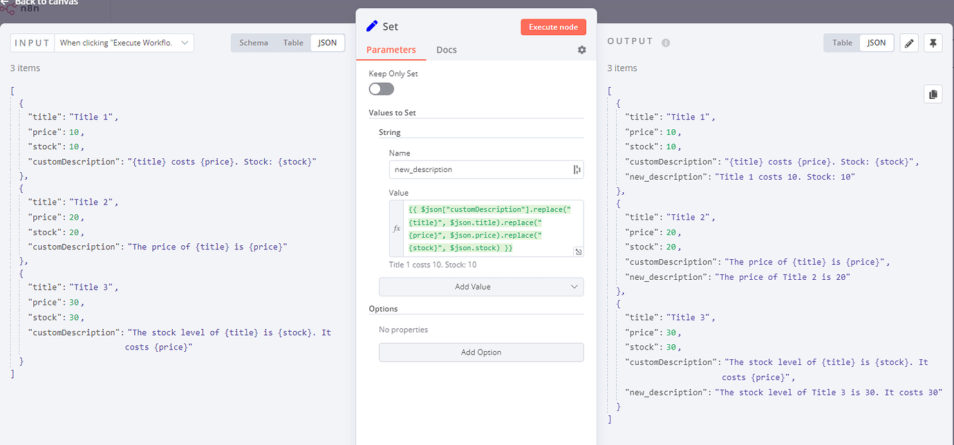 Replacing certains strings of a string field using fields from the JSON ...
